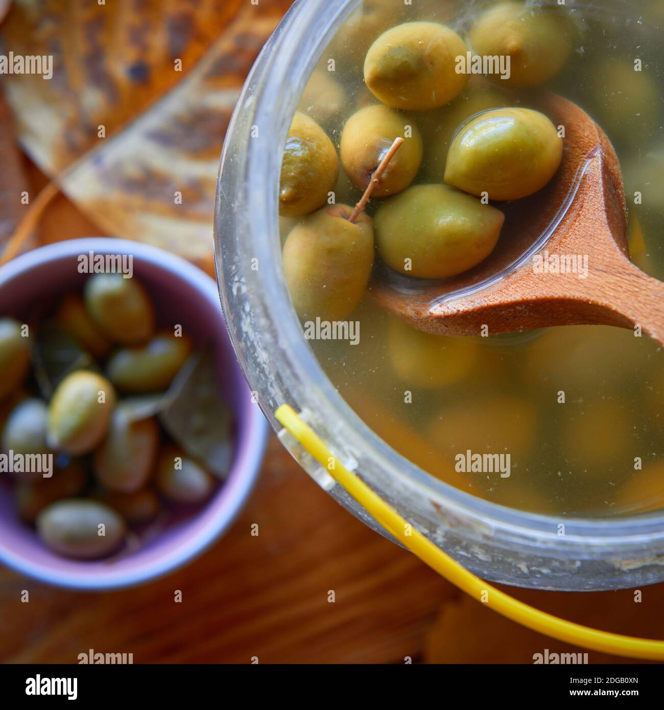 Some rich and tasty seasoned olives typical of the Mediterranean diet ...