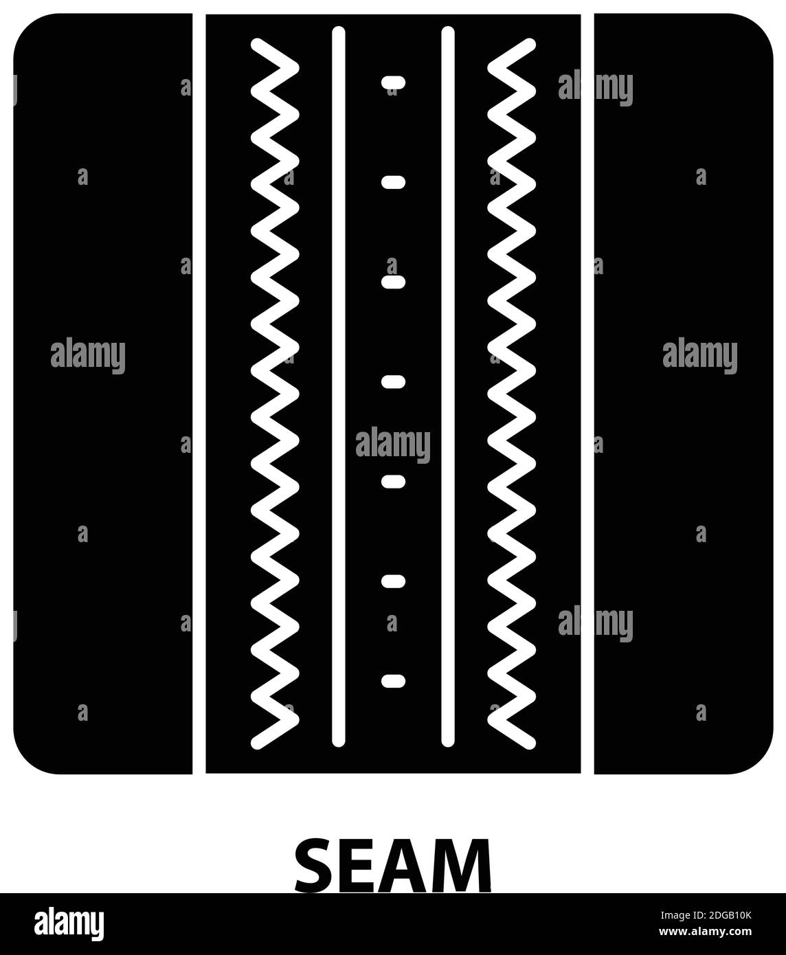 seam icon, black vector sign with editable strokes, concept ...