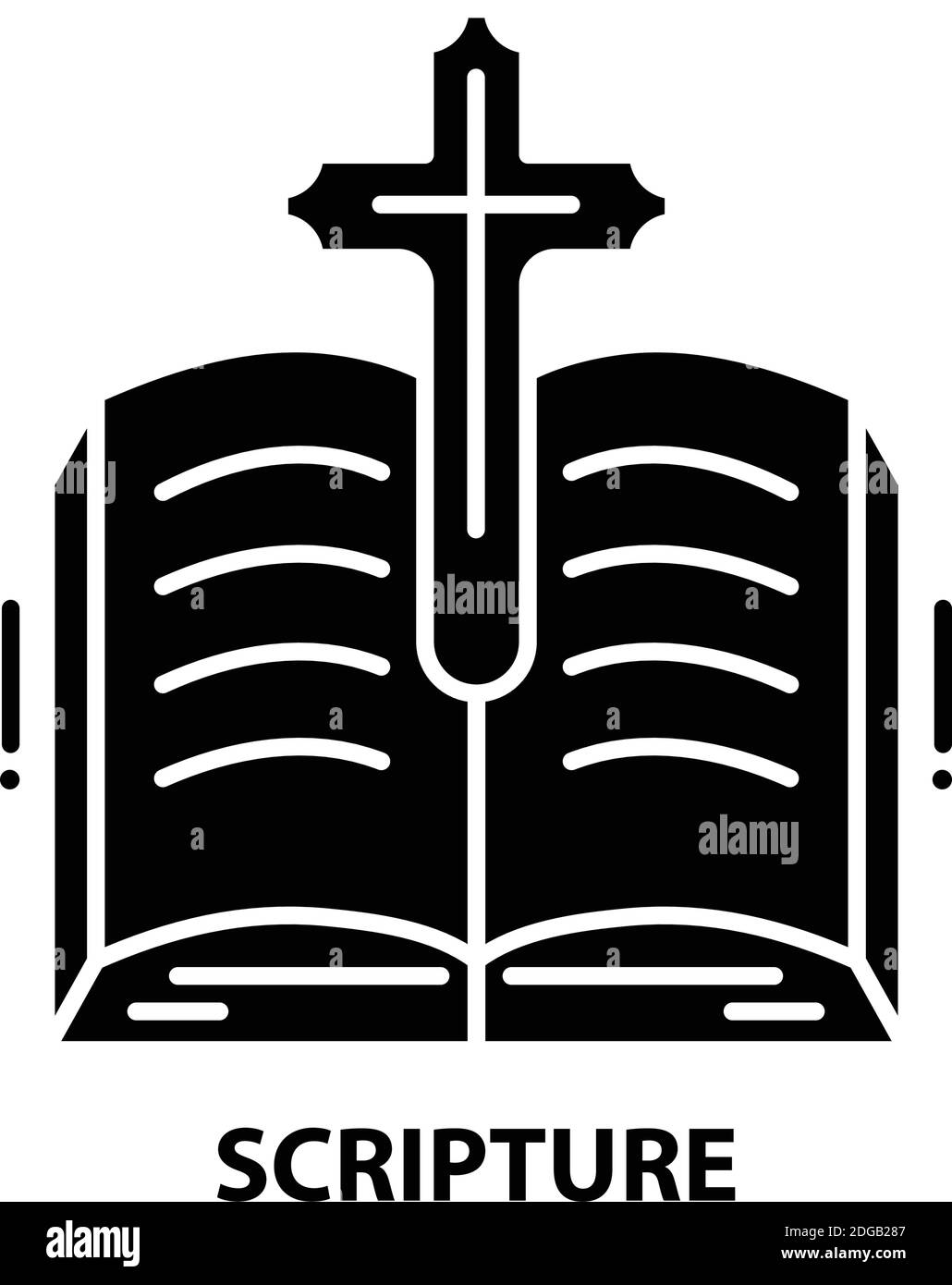 scripture icon, black vector sign with editable strokes, concept ...