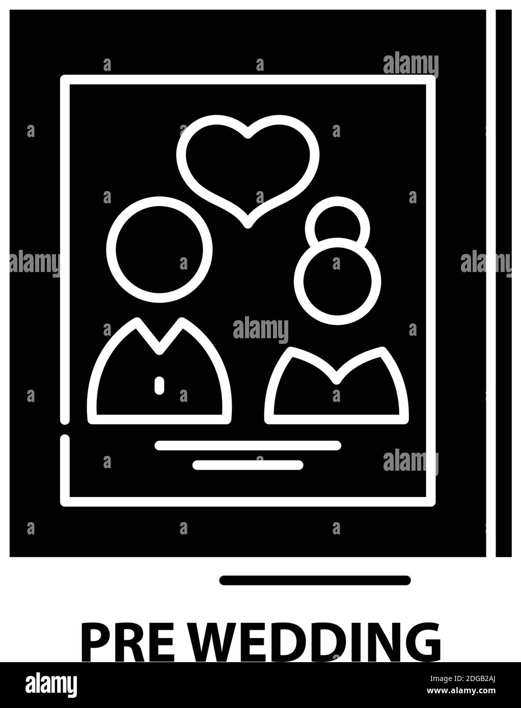 pre wedding icon, black vector sign with editable strokes, concept ...