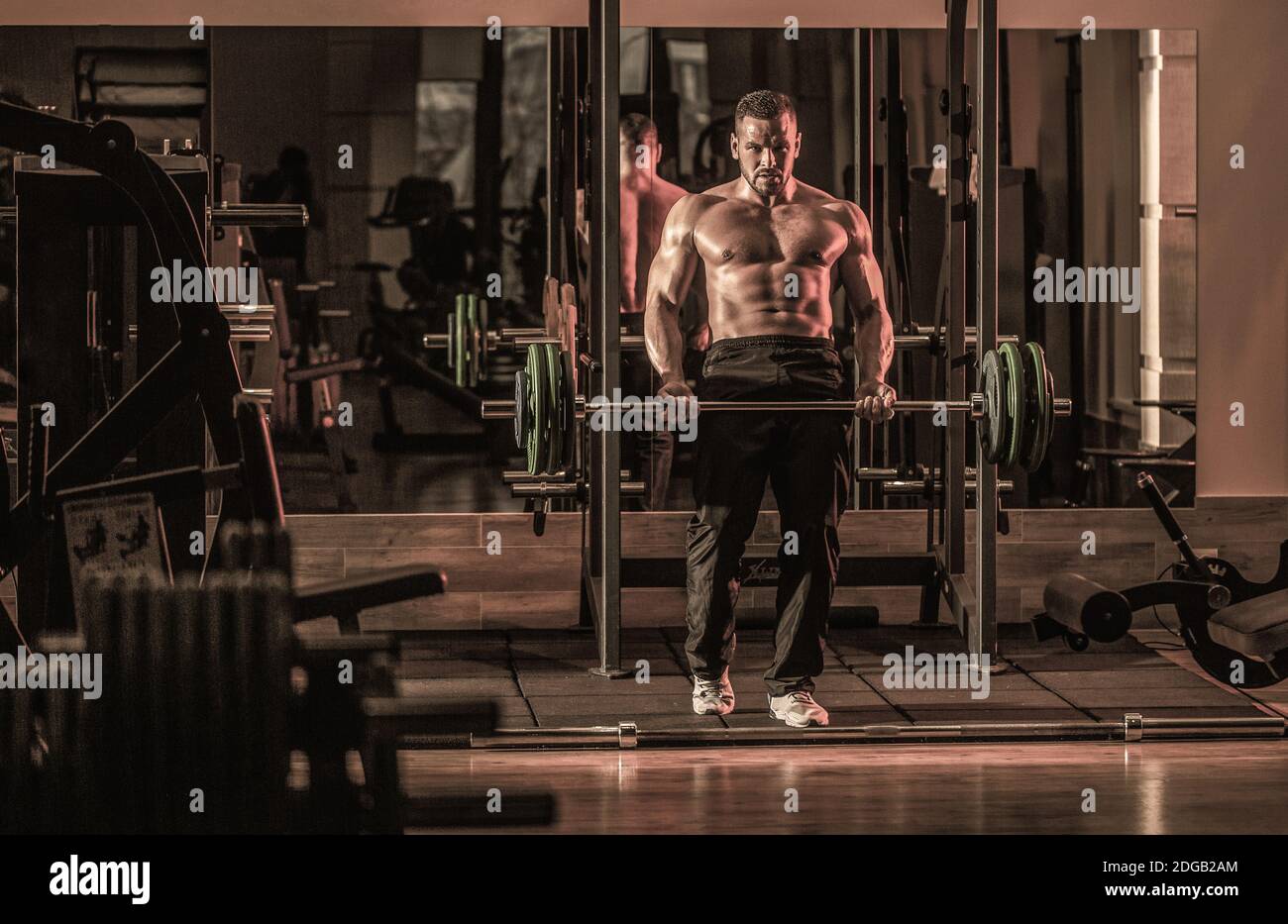 Male bodybuilder flexing his biceps hi-res stock photography and images ...