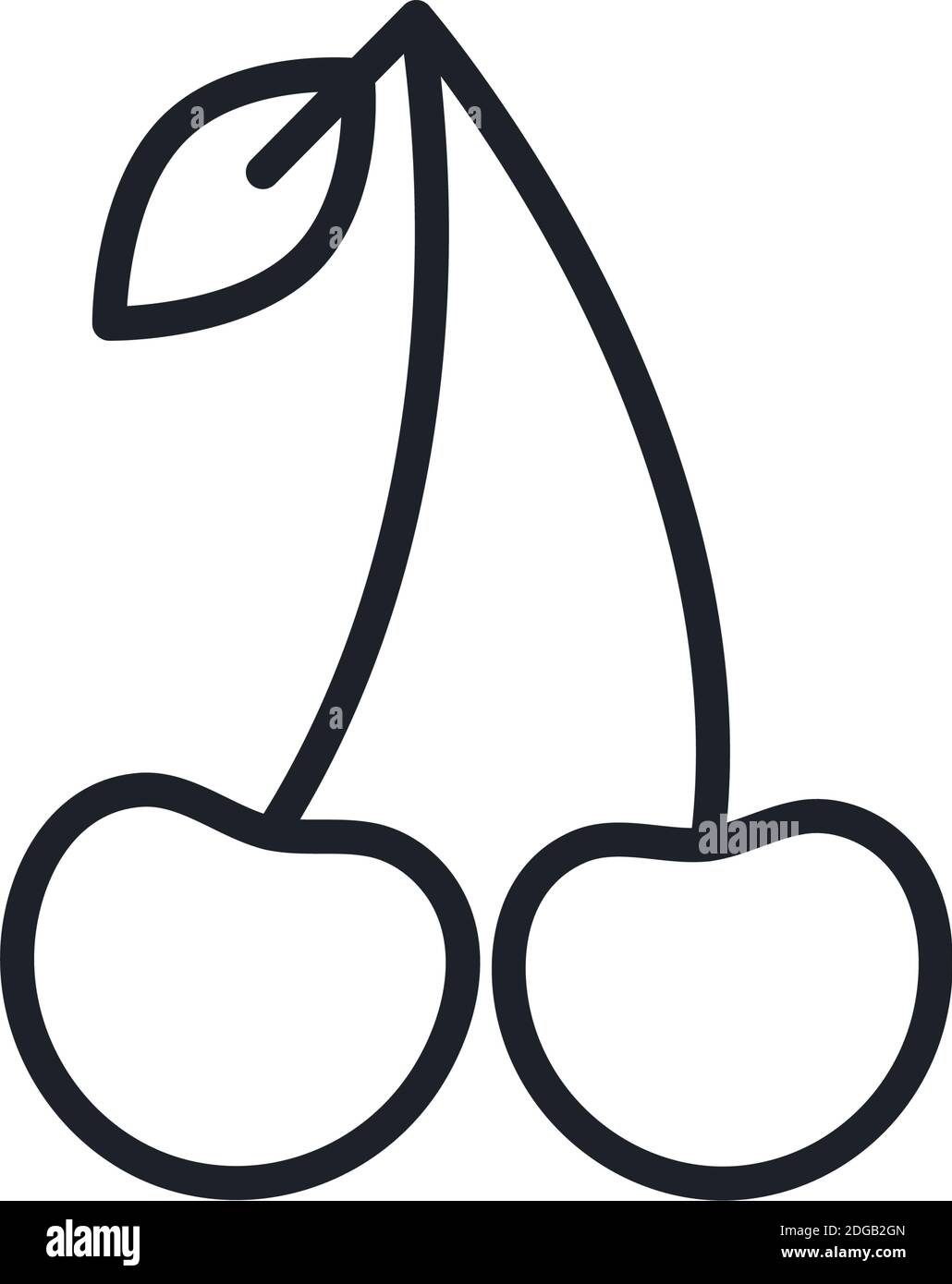 Cherry icon. Vector linear icon, contour, shape, outline isolated on a ...