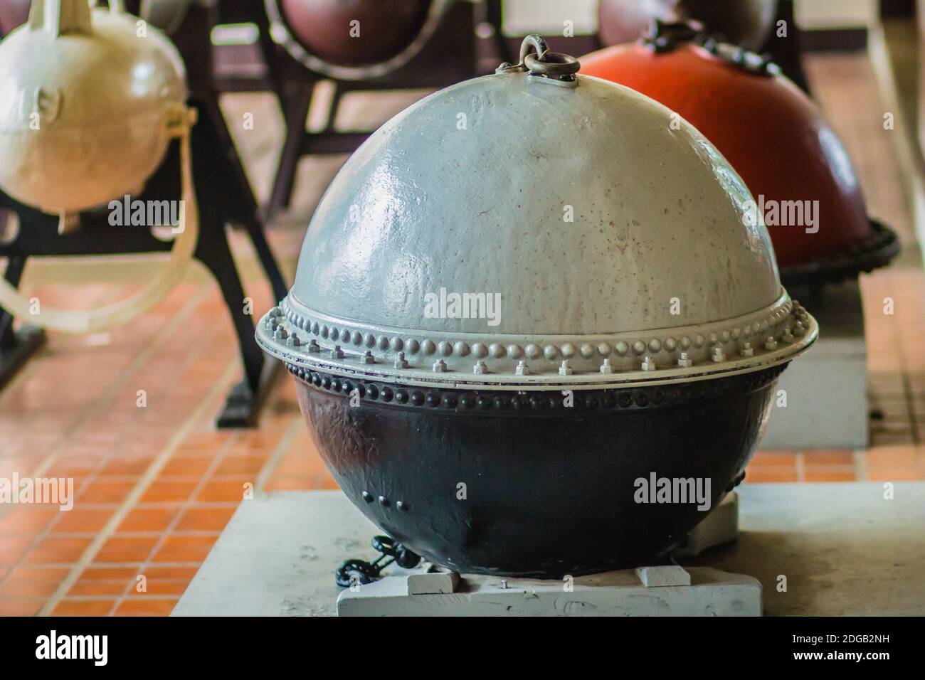 Old underwater naval mine of the Second World War for anti-submarine ...