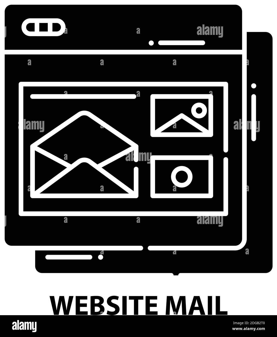 website mail icon, black vector sign with editable strokes, concept ...