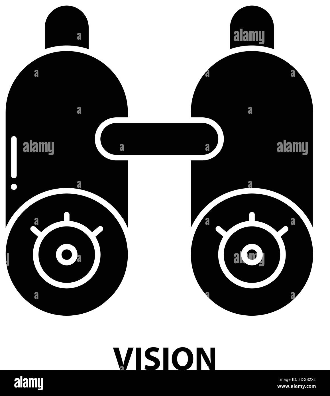 vision icon, black vector sign with editable strokes, concept ...