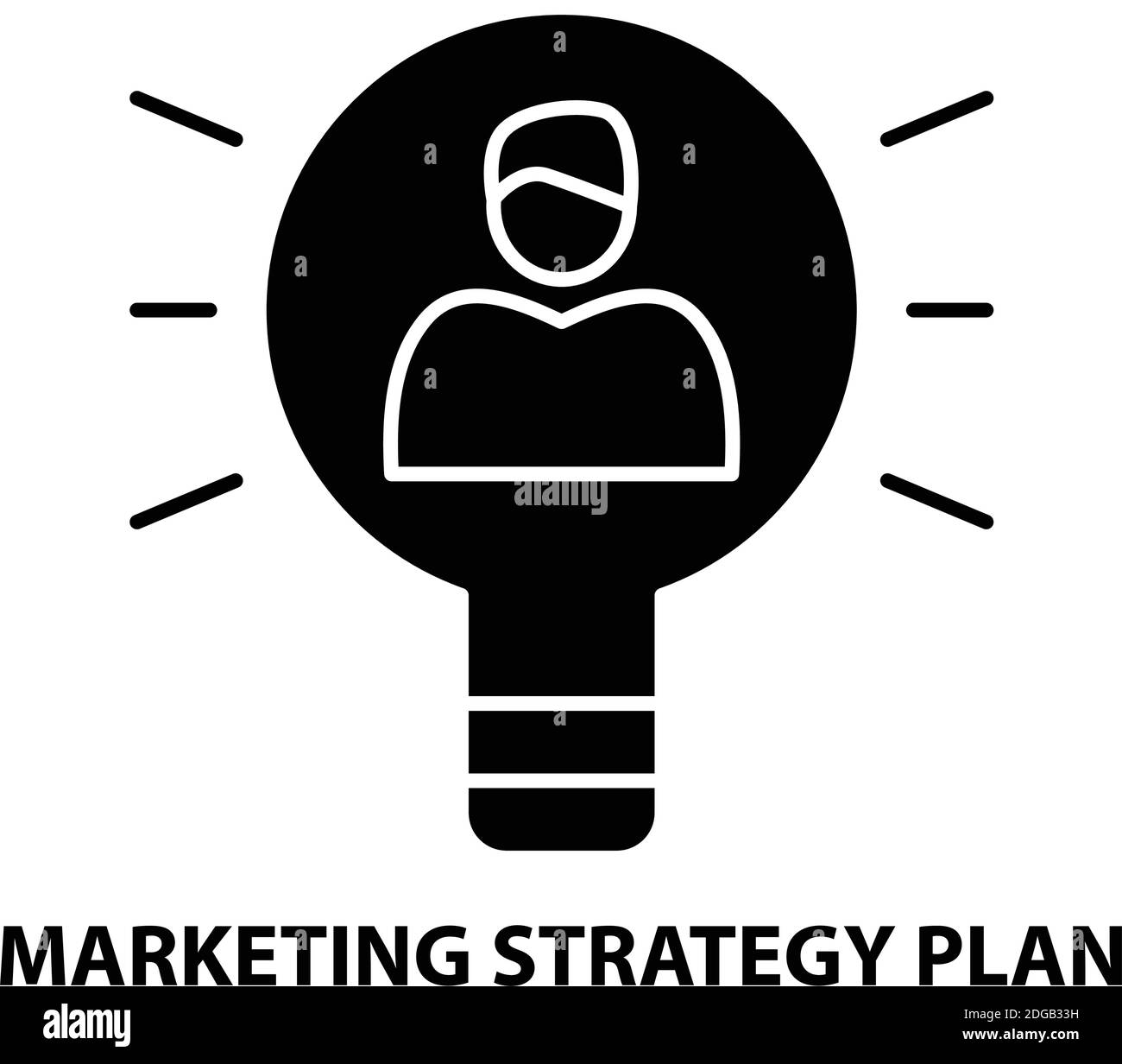 marketing strategy plan icon, black vector sign with editable strokes ...