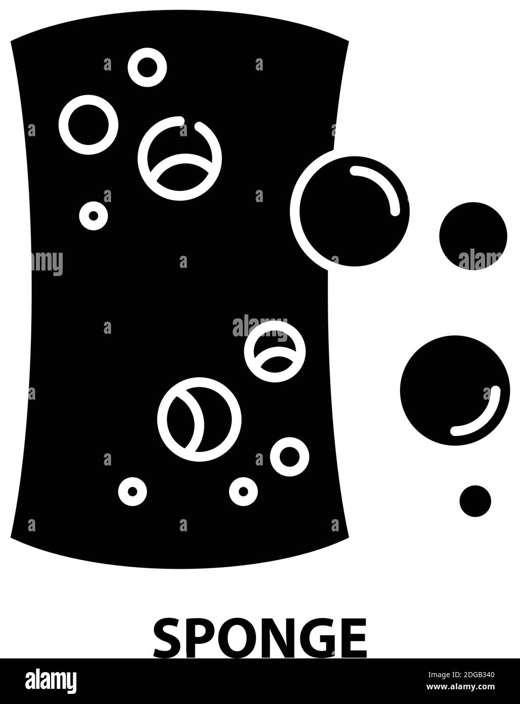 sponge symbol icon, black vector sign with editable strokes, concept ...