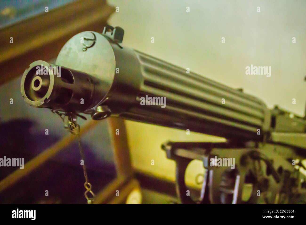 Old Gatling gun, one of the best-known early rapid-fire spring loaded ...