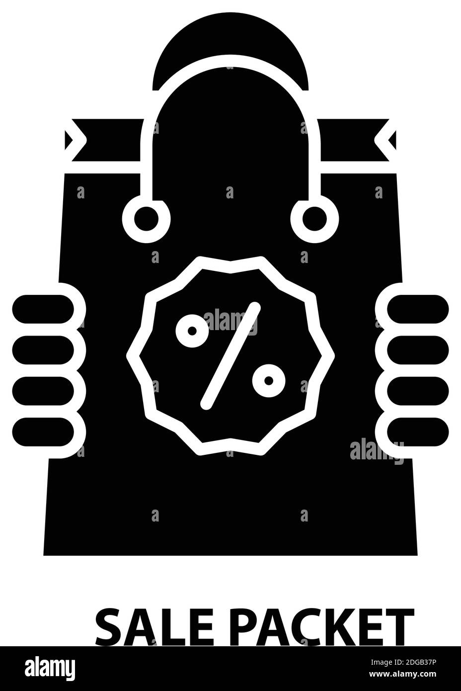 sale packet icon, black vector sign with editable strokes, concept ...