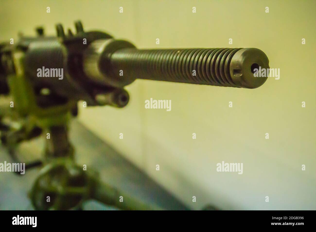 Old Japanese light machine gun 7.7 mm in the public museum. Light ...