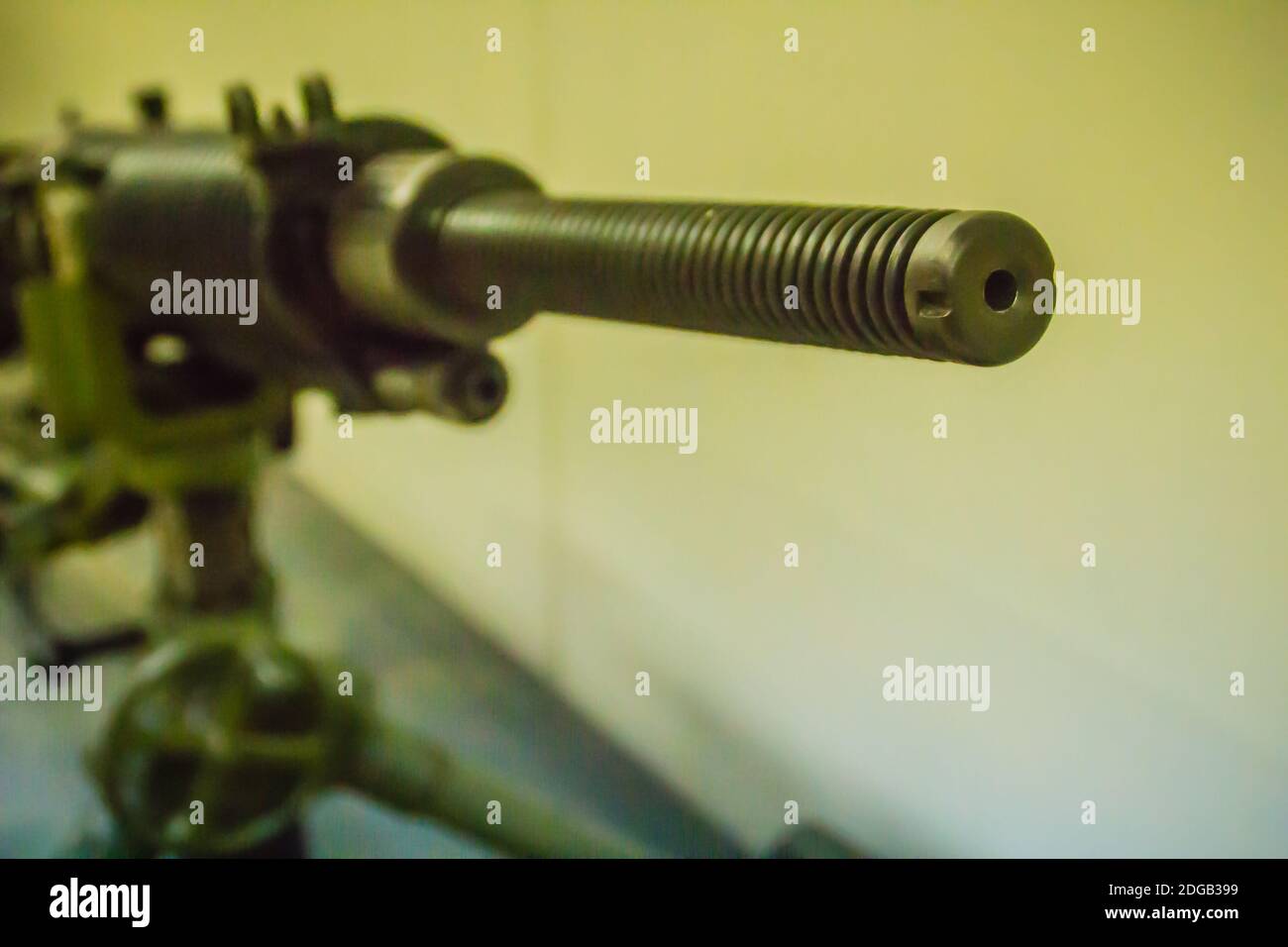 Old Japanese light machine gun 7.7 mm in the public museum. Light ...