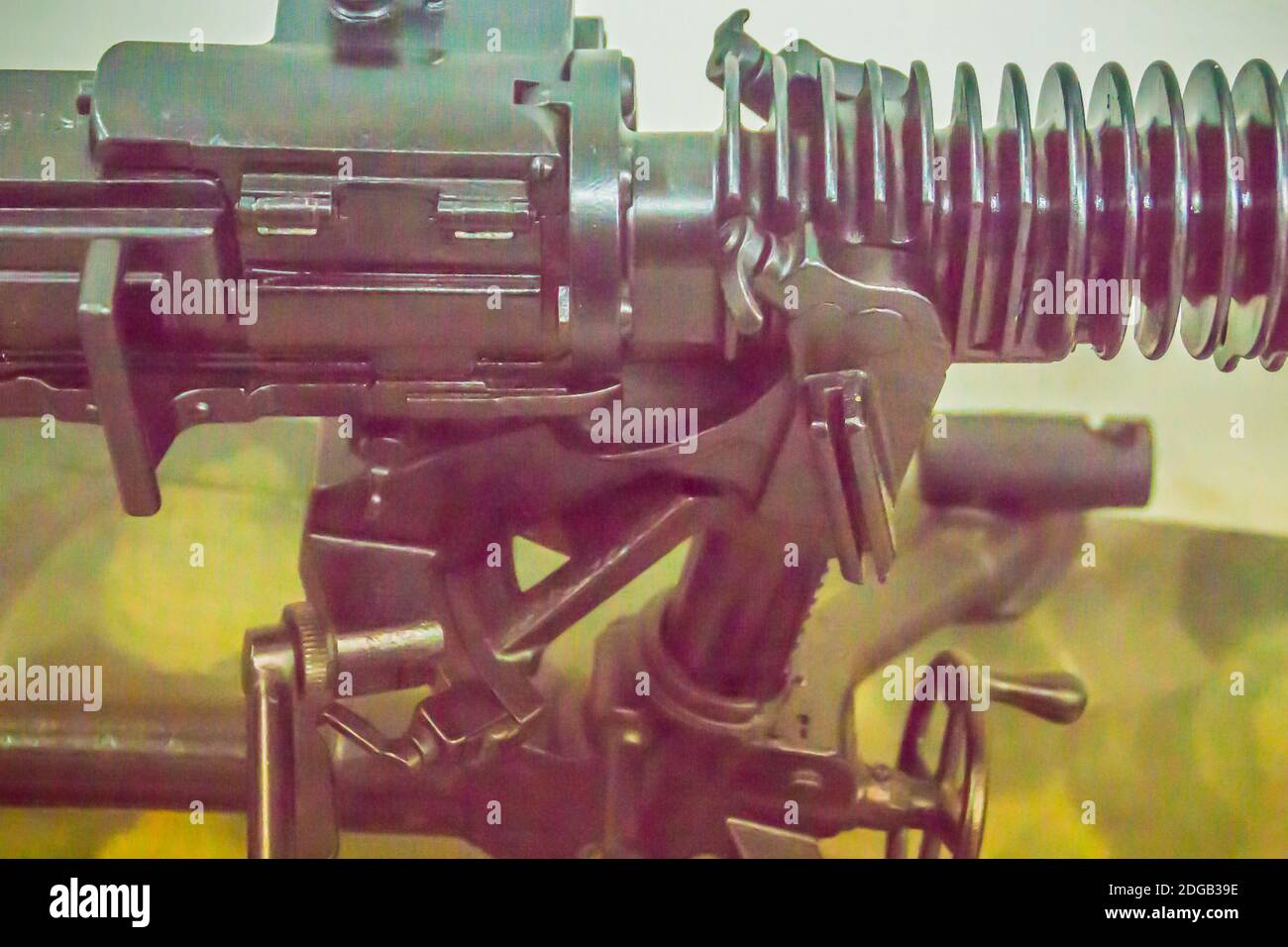 Old Japanese light machine gun 7.7 mm in the public museum. Light ...