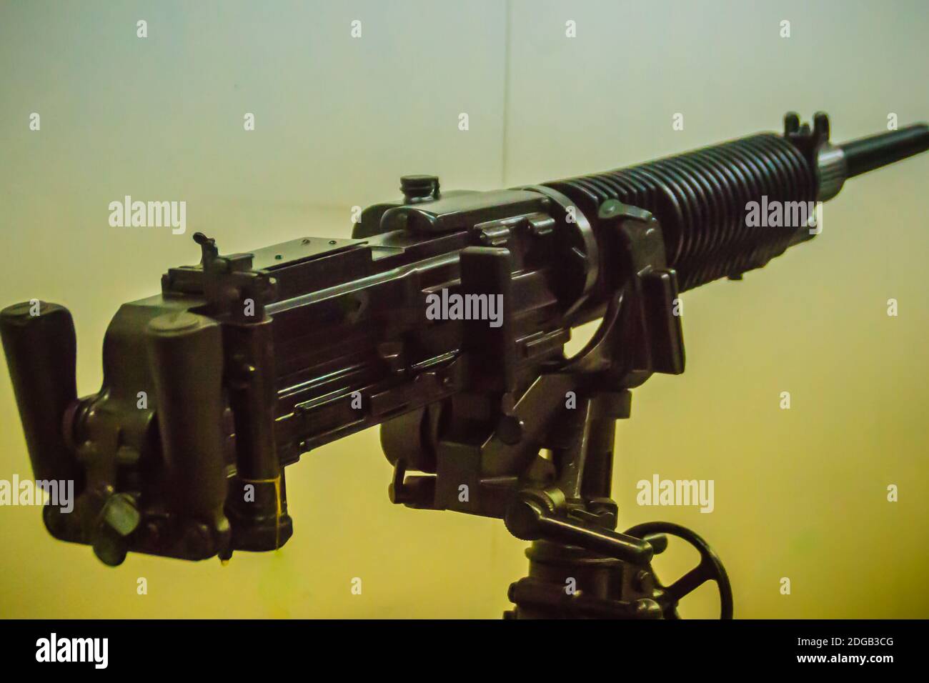 Old Japanese light machine gun 7.7 mm in the public museum. Light ...
