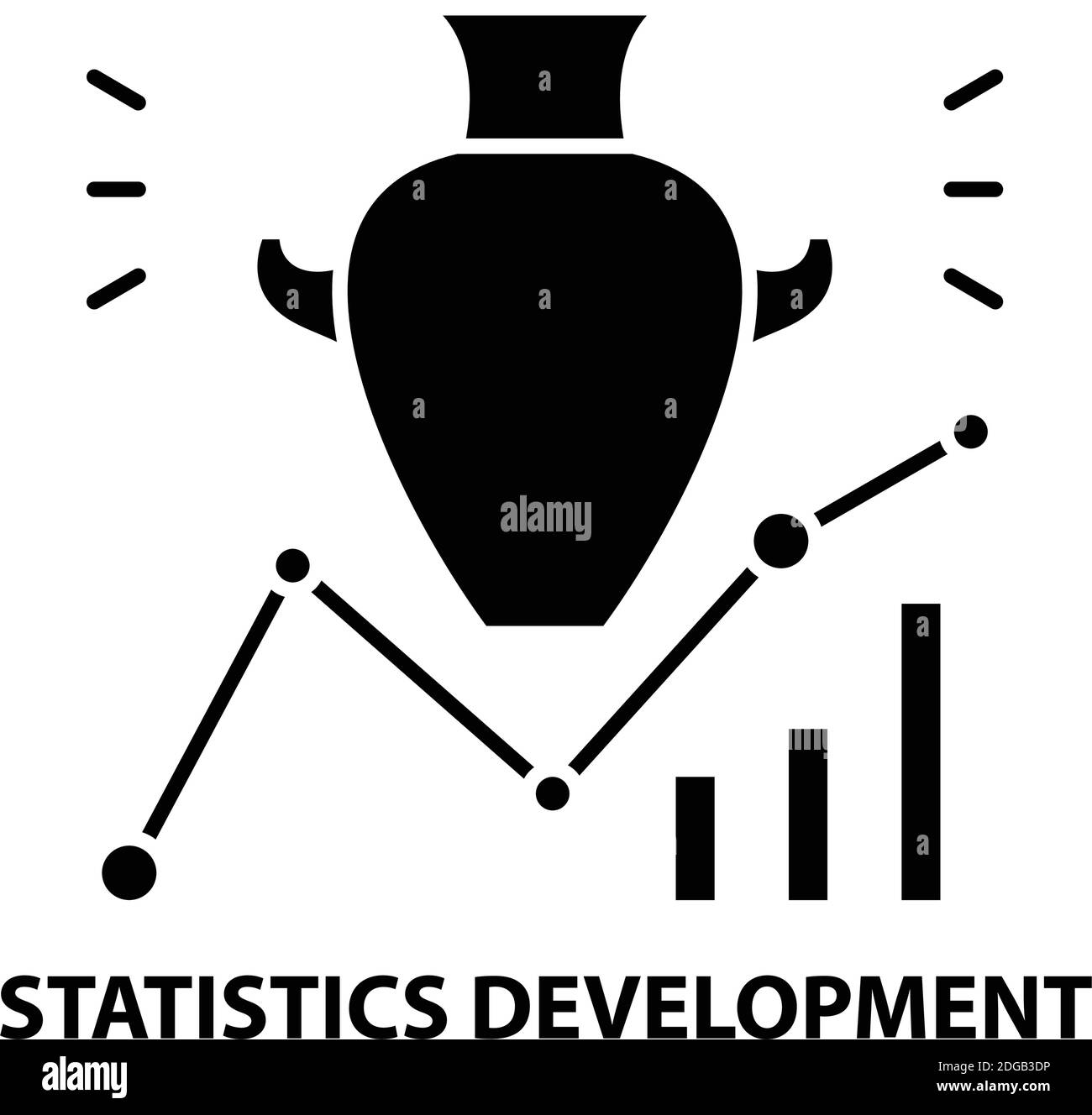statistics development icon, black vector sign with editable strokes ...