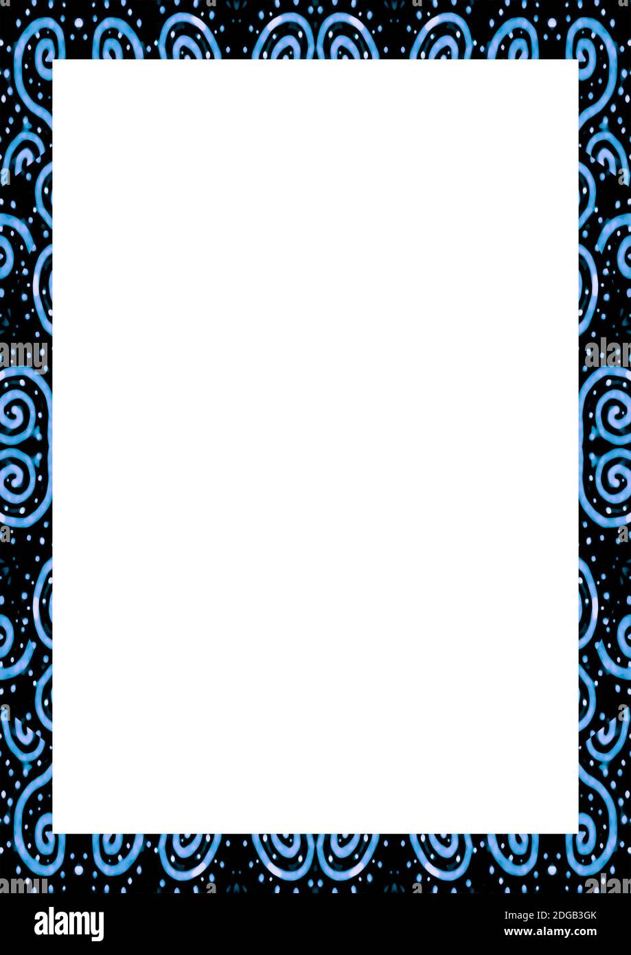 White Frame with Decorated Borders Stock Photo - Alamy