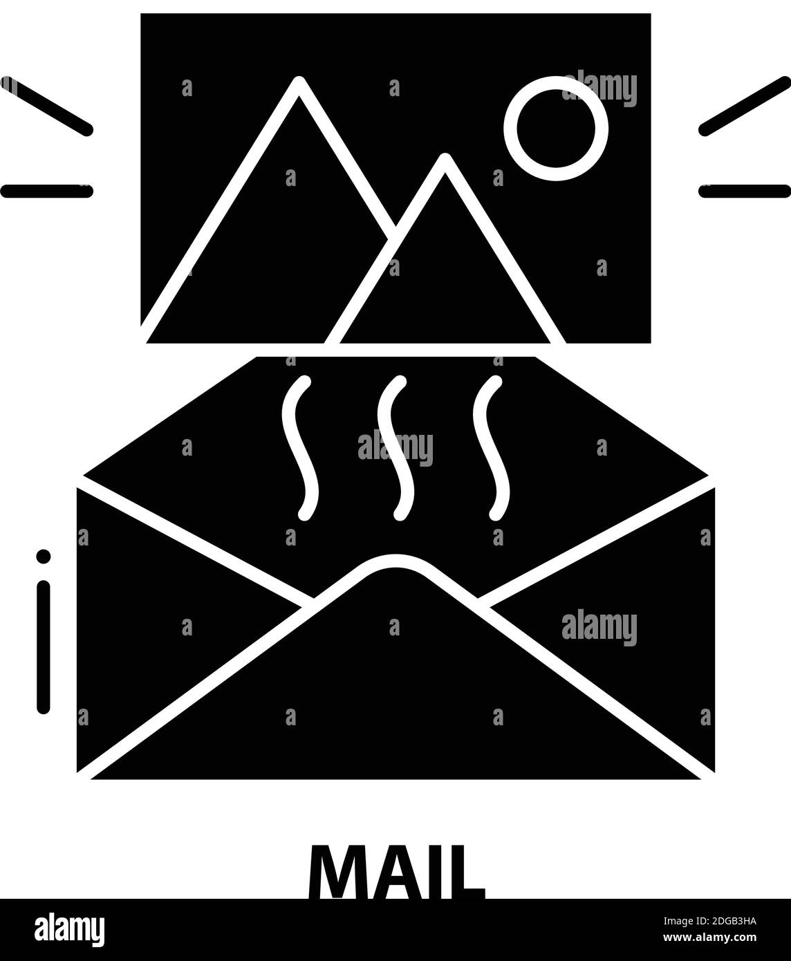 mail icon, black vector sign with editable strokes, concept ...