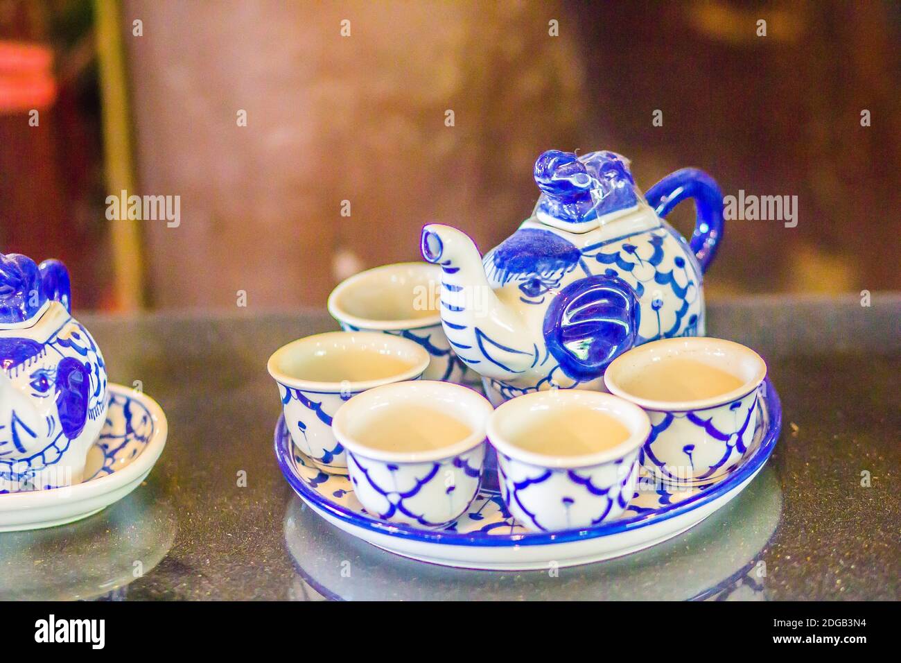 Vintage Thai's style handmade porcelain tea cups set. Beautiful ...