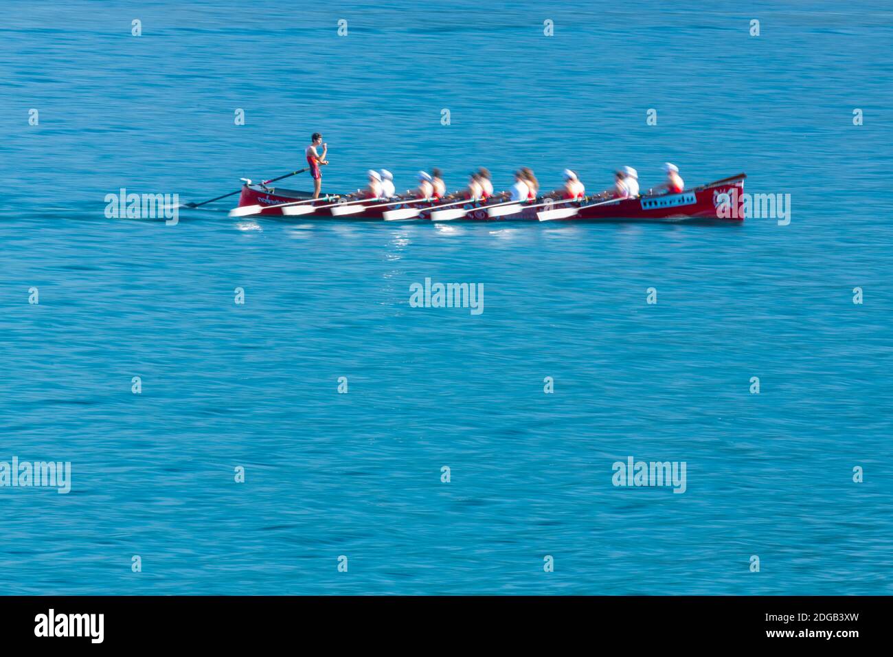 TRAINERA, traditional boat of the Cantabrian sea coast at the southern ...