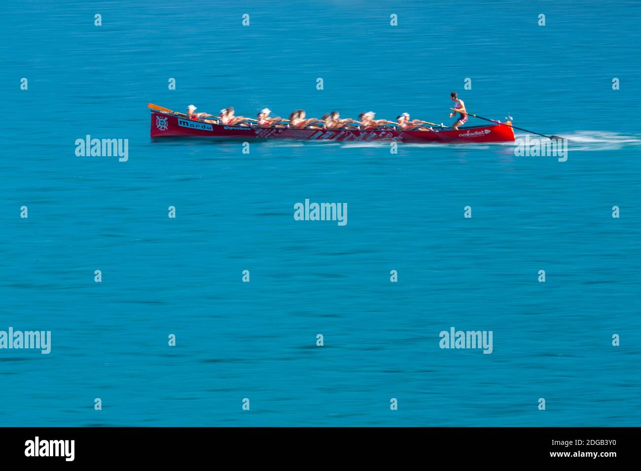 TRAINERA, traditional boat of the Cantabrian sea coast at the southern ...