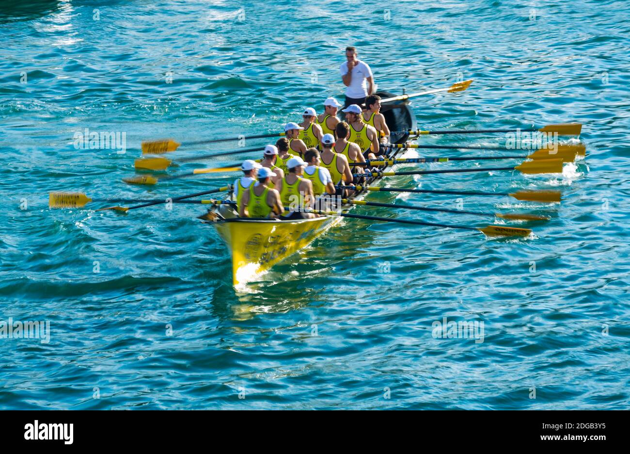 TRAINERA, traditional boat of the Cantabrian sea coast at the southern ...