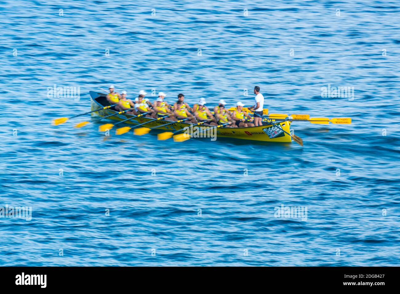 TRAINERA, traditional boat of the Cantabrian sea coast at the southern ...