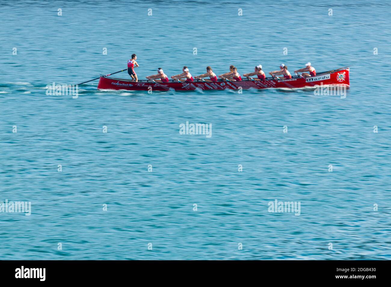 TRAINERA, traditional boat of the Cantabrian sea coast at the southern ...