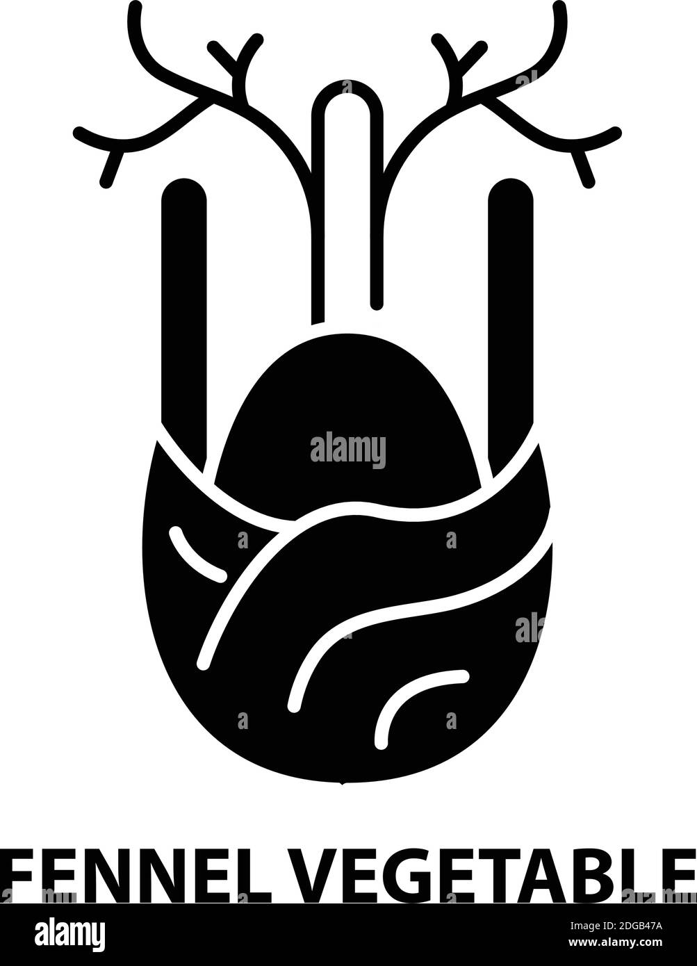 fennel vegetable icon, black vector sign with editable strokes, concept ...