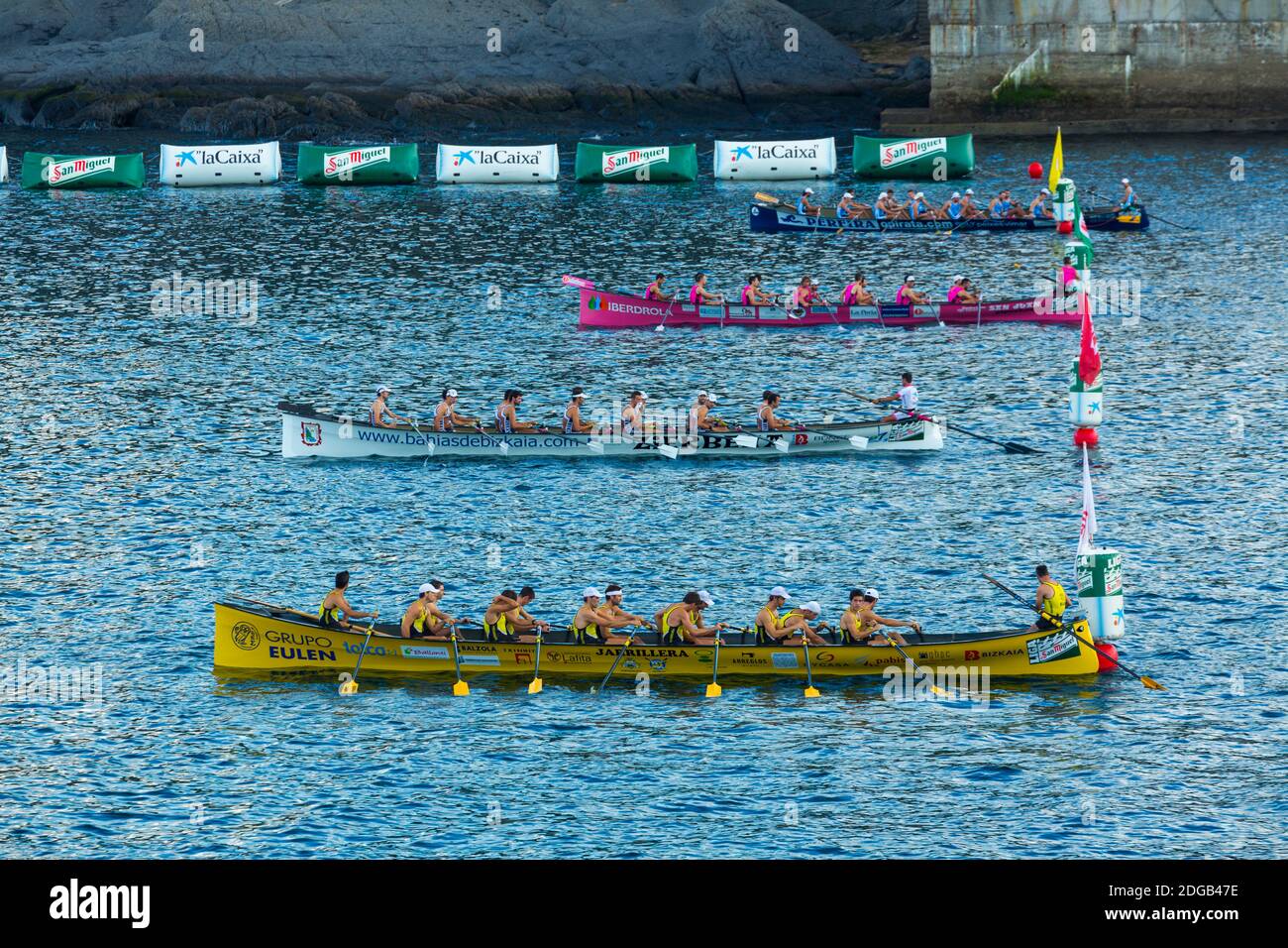 TRAINERA, traditional boat of the Cantabrian sea coast at the southern ...