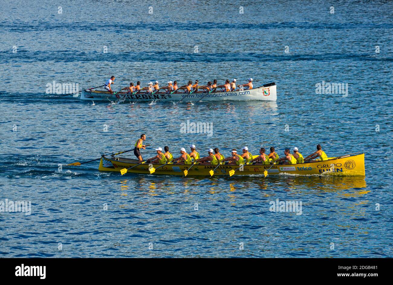 TRAINERA, traditional boat of the Cantabrian sea coast at the southern ...