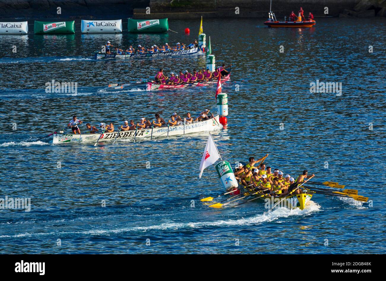 TRAINERA, traditional boat of the Cantabrian sea coast at the southern ...