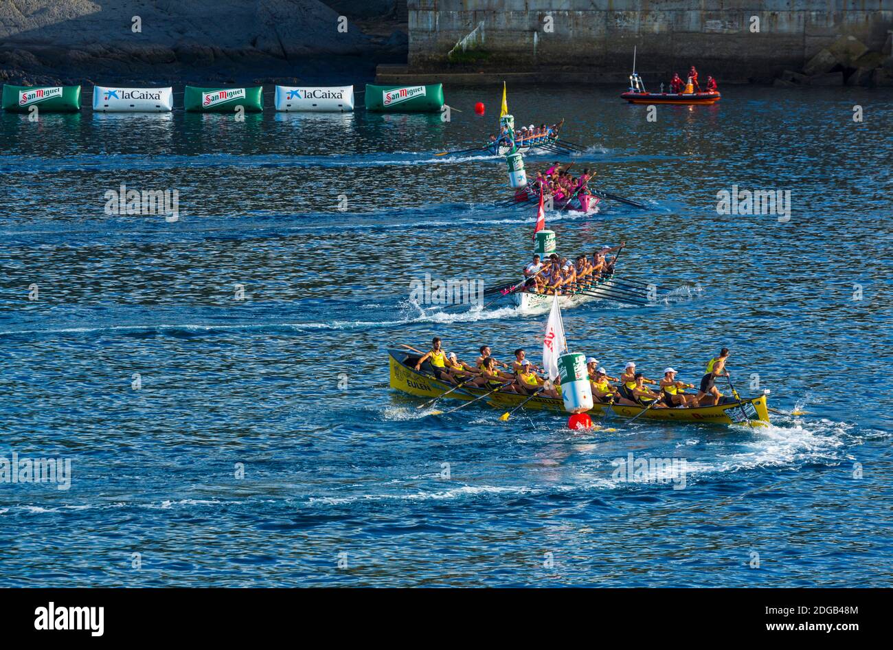 TRAINERA, traditional boat of the Cantabrian sea coast at the southern ...