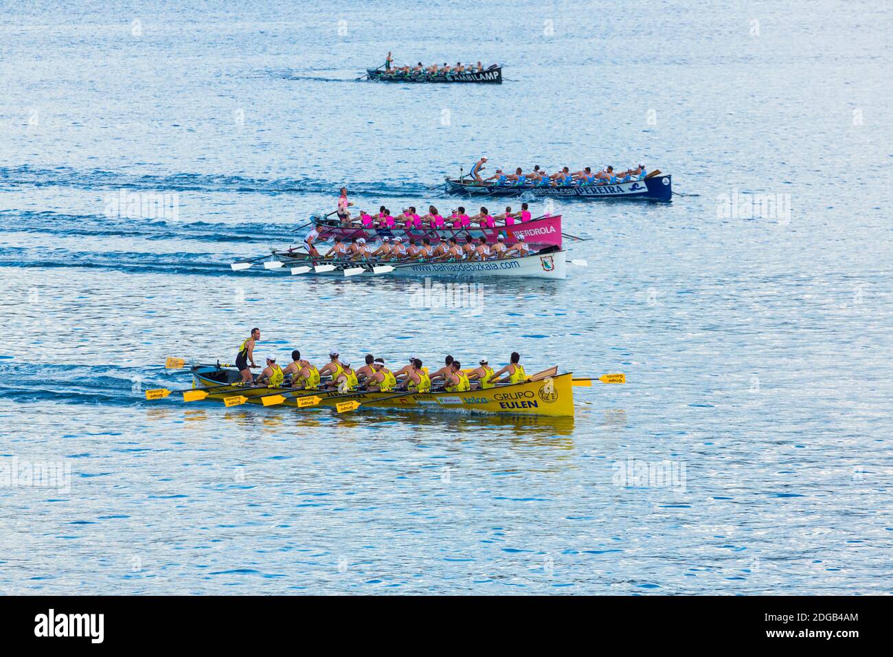 TRAINERA, traditional boat of the Cantabrian sea coast at the southern ...