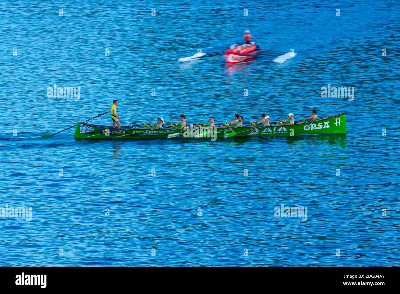 TRAINERA, traditional boat of the Cantabrian sea coast at the southern ...