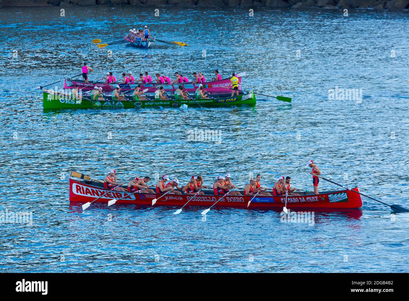 TRAINERA, traditional boat of the Cantabrian sea coast at the southern ...