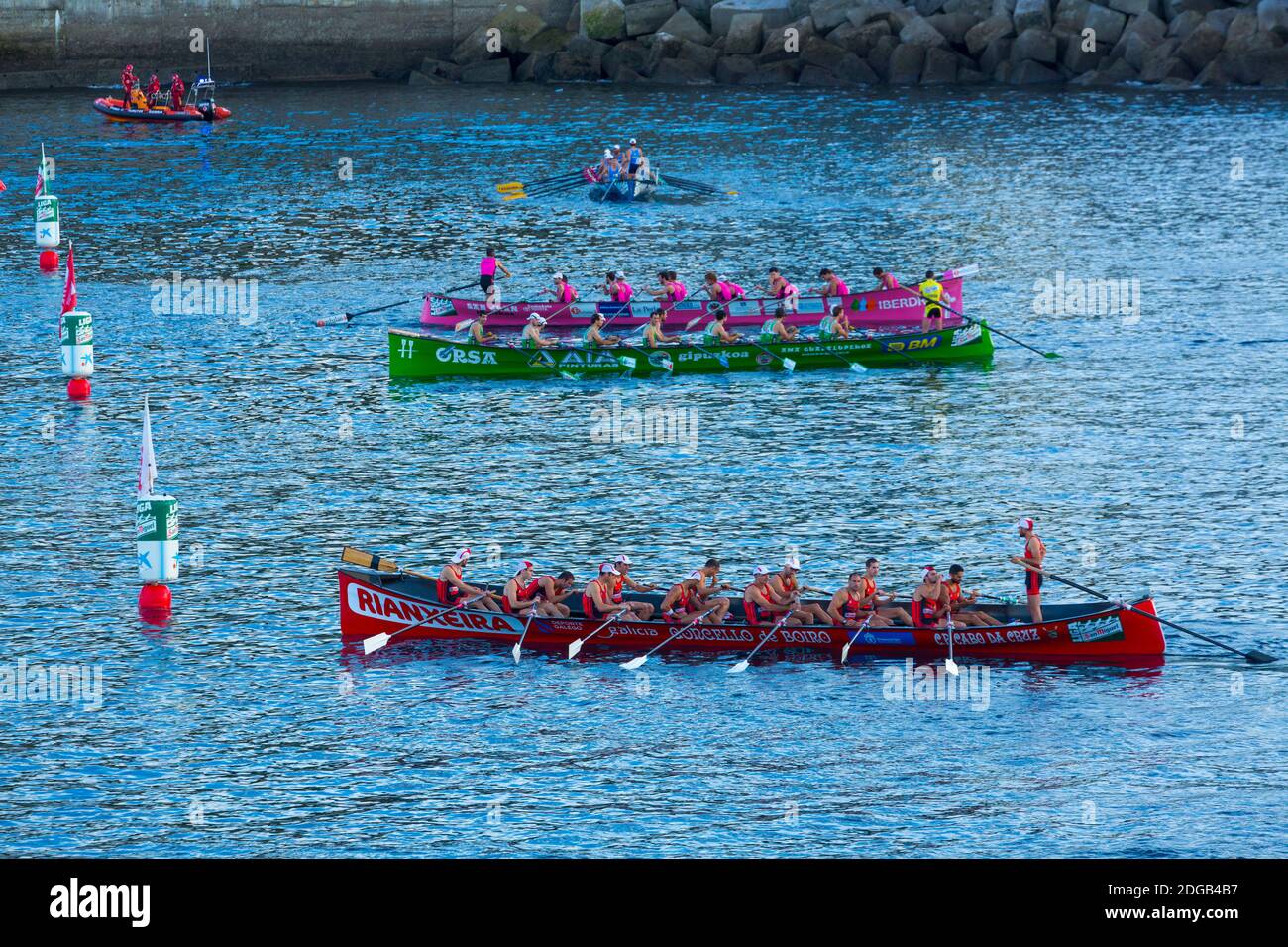 TRAINERA, traditional boat of the Cantabrian sea coast at the southern ...
