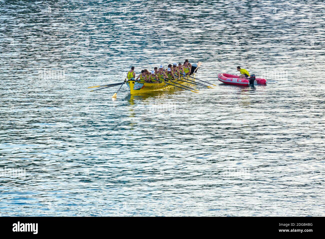 TRAINERA, traditional boat of the Cantabrian sea coast at the southern ...