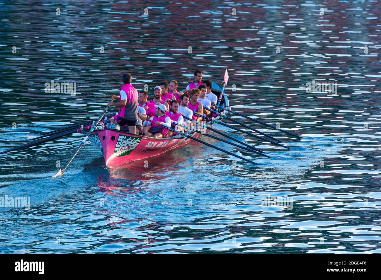 TRAINERA, traditional boat of the Cantabrian sea coast at the southern ...