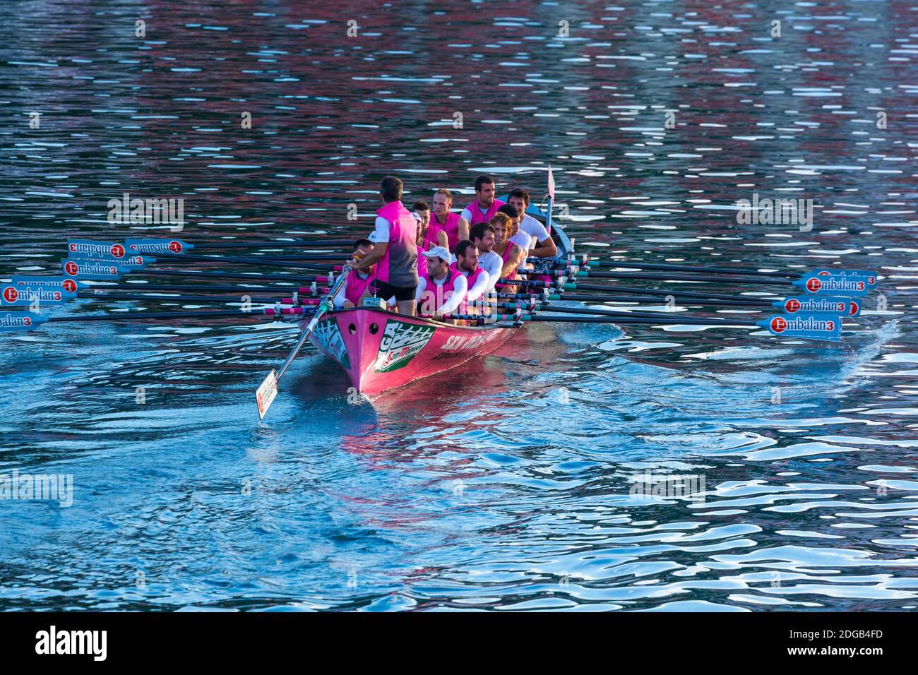 TRAINERA, traditional boat of the Cantabrian sea coast at the southern ...