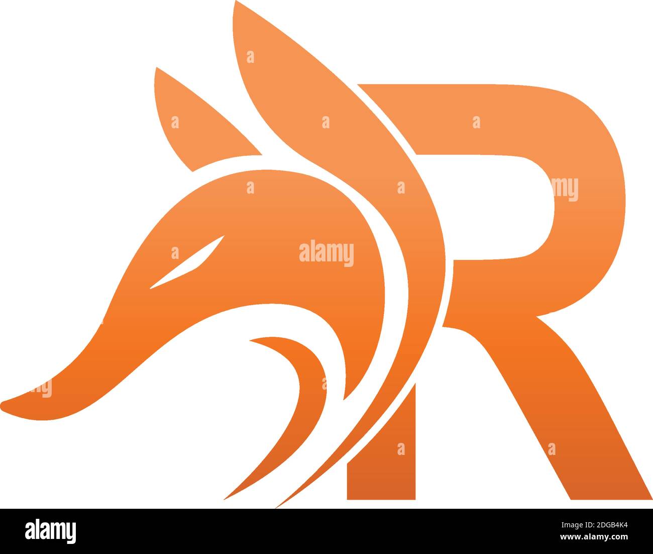 Fox head icon combination with letter R logo icon design vector Stock ...