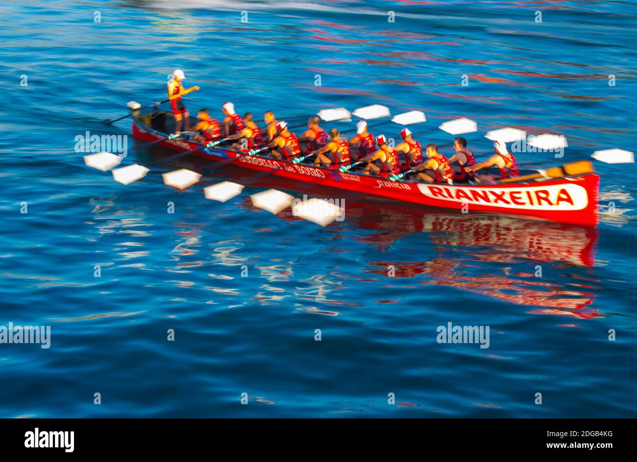 TRAINERA, traditional boat of the Cantabrian sea coast at the southern ...