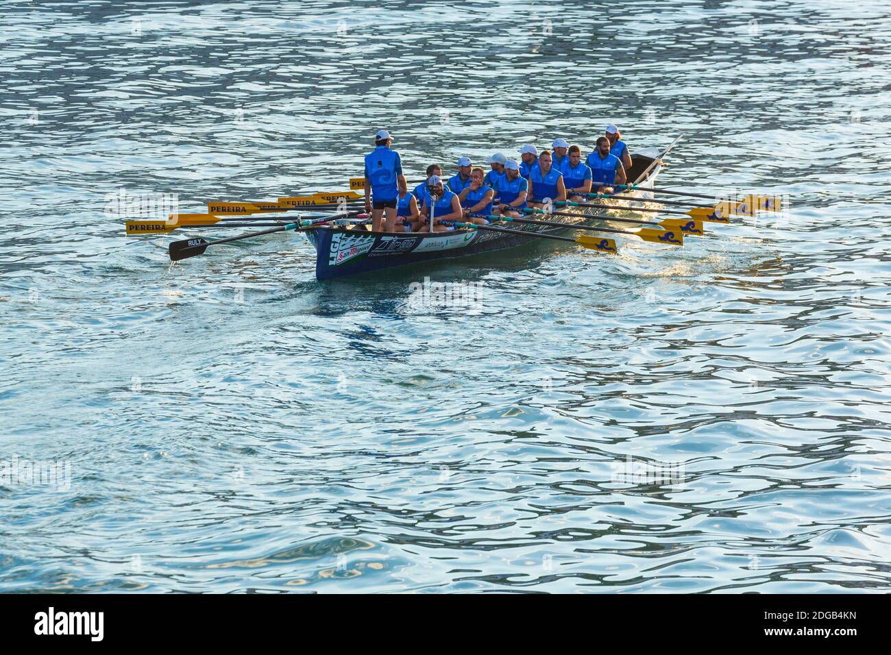 TRAINERA, traditional boat of the Cantabrian sea coast at the southern ...