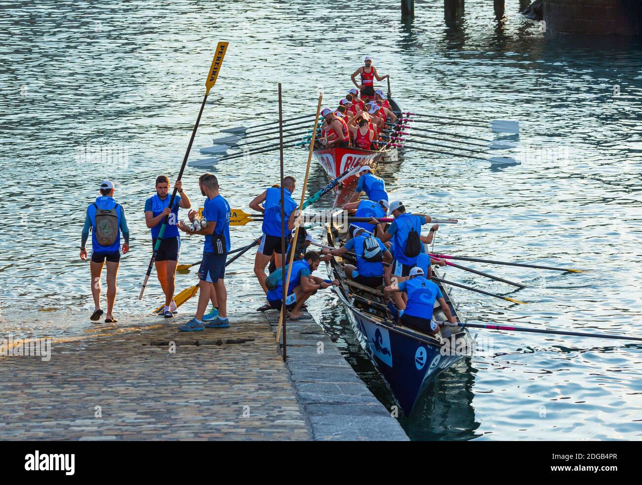 TRAINERA, traditional boat of the Cantabrian sea coast at the southern ...