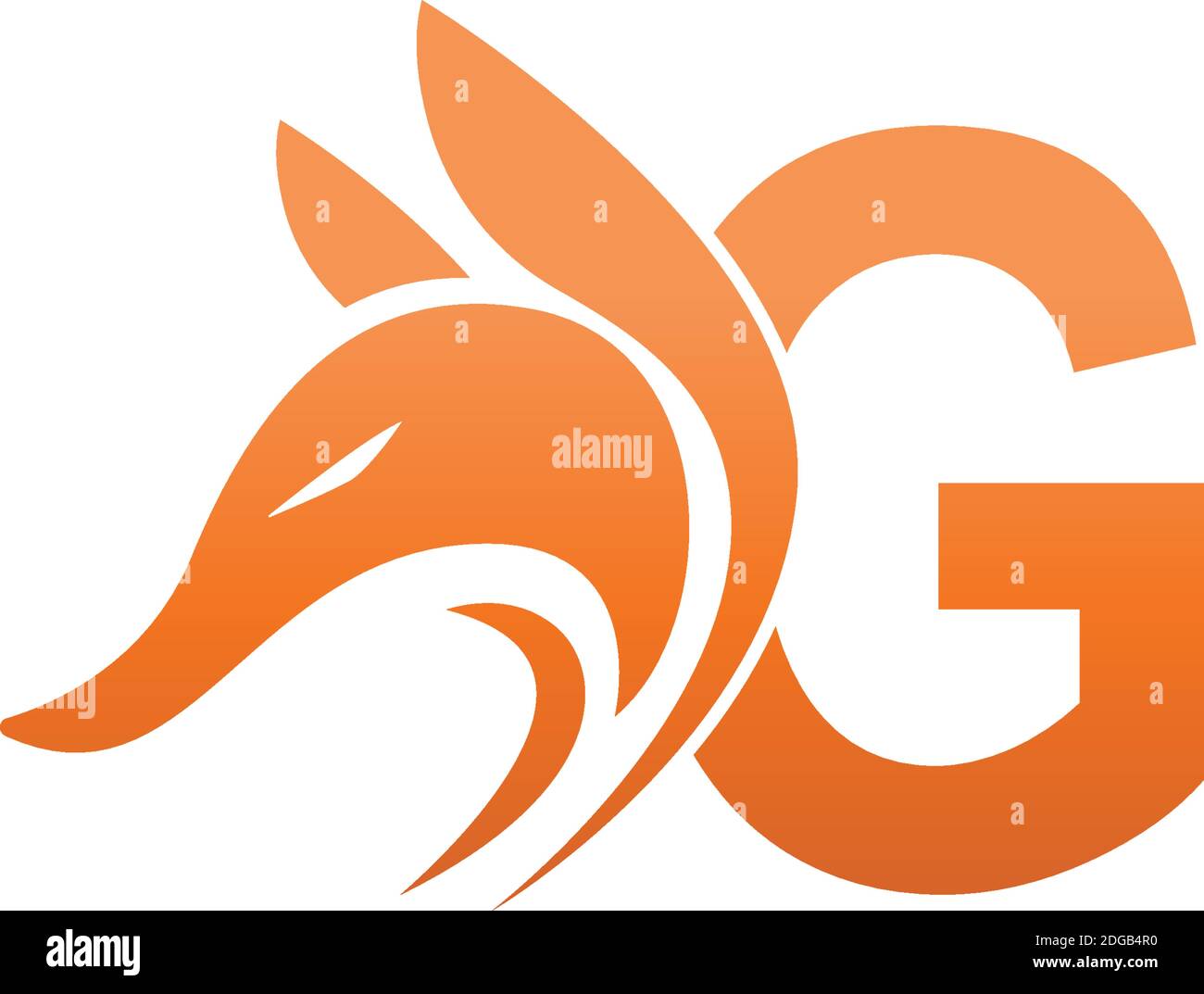 Fox head icon combination with letter G logo icon design vector Stock ...