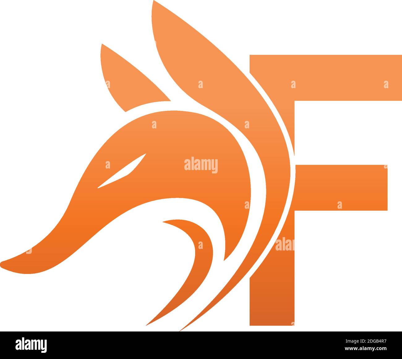 Fox head icon combination with letter F logo icon design vector Stock ...