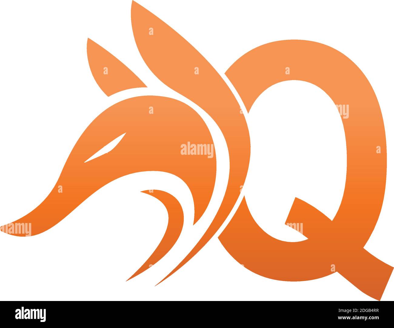 Fox head icon combination with letter Q logo icon design vector Stock ...