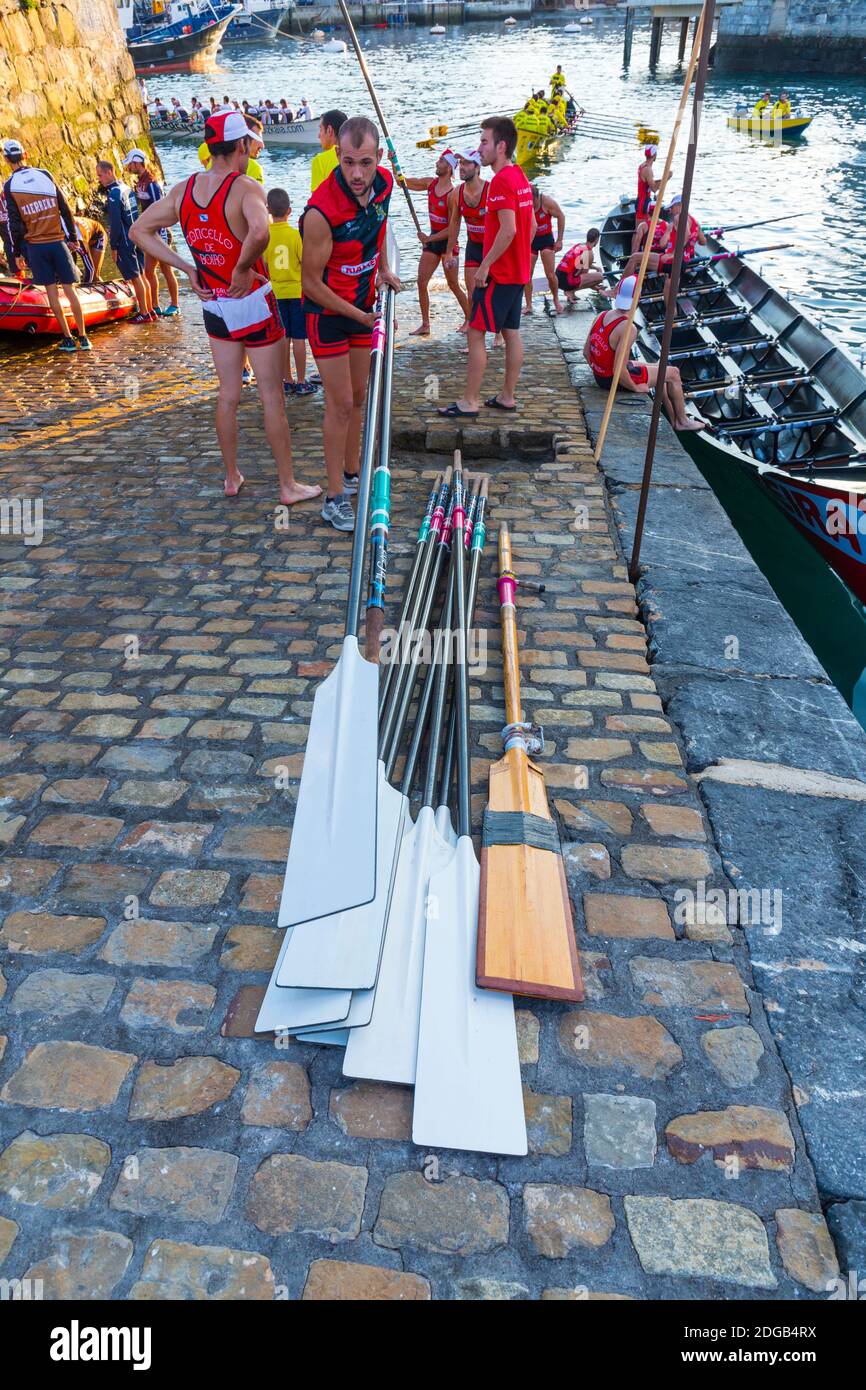 TRAINERA, traditional boat of the Cantabrian sea coast at the southern ...