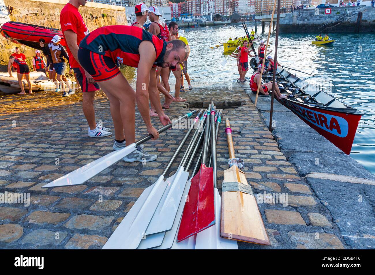 TRAINERA, traditional boat of the Cantabrian sea coast at the southern ...