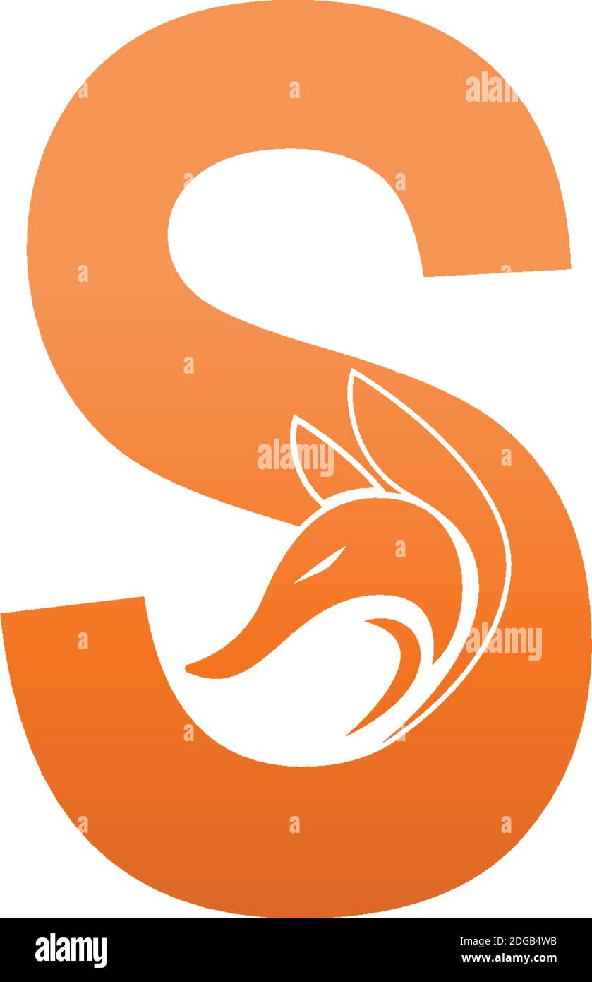 Fox head icon combination with letter S logo icon design vector Stock ...