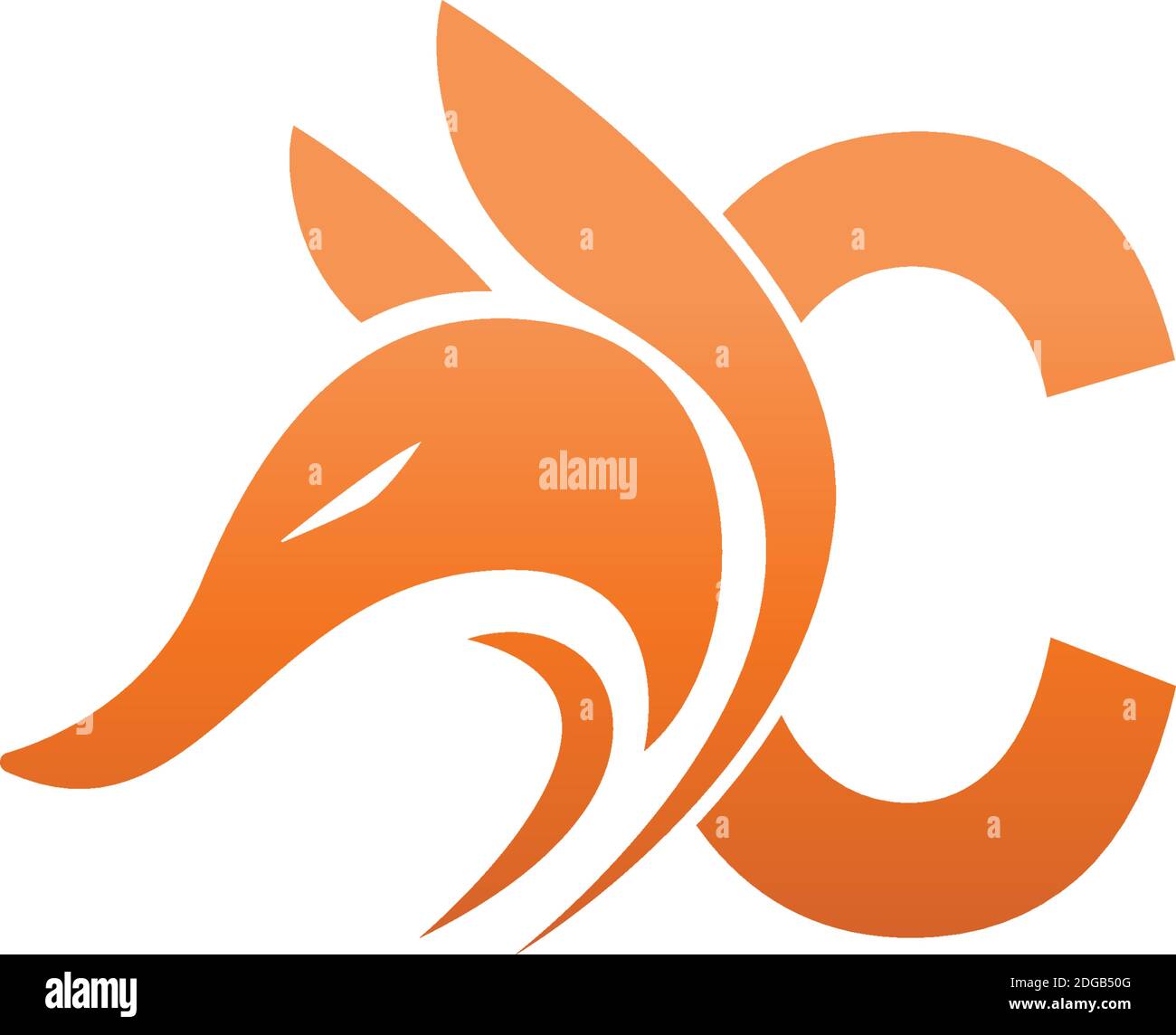 Fox head icon combination with letter C logo icon design vector Stock ...