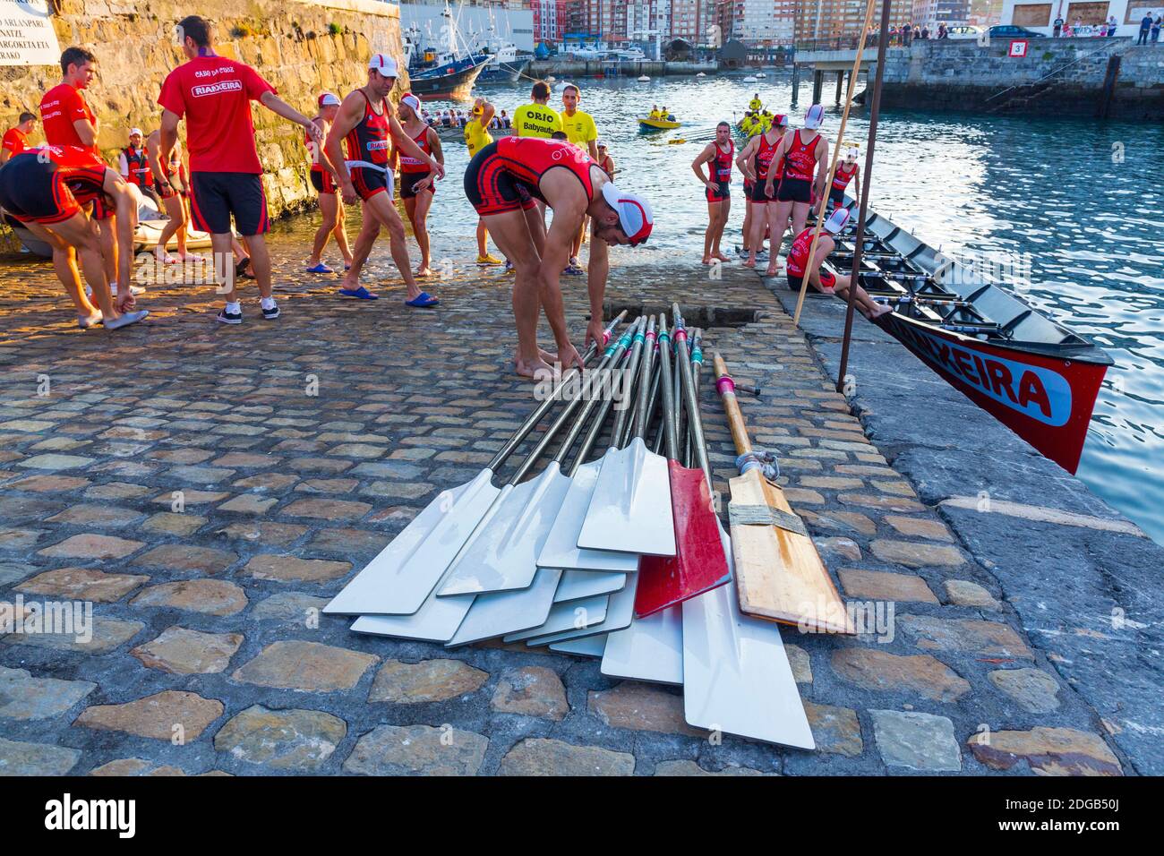 TRAINERA, traditional boat of the Cantabrian sea coast at the southern ...